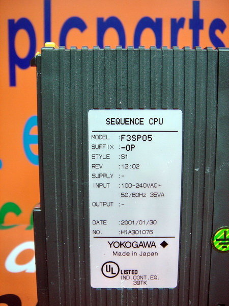 YOKOGAWA PLC F3SP05-0P SEQUENCE CPU - PLC DCS SERVO Control MOTOR POWER SUPPLY IPC ROBOT